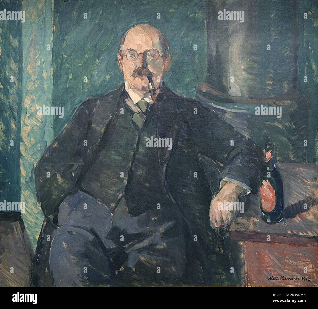 Niels Fischer;Portrait of a Man, 1917 Stock Photo - Alamy