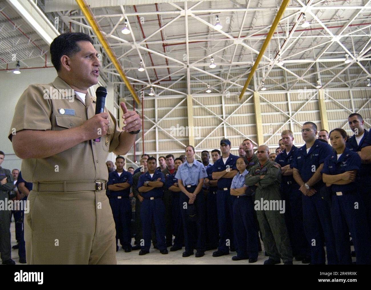 US Navy Pacific Fleet Master Chief holds an ''all-hands'' call in the ...
