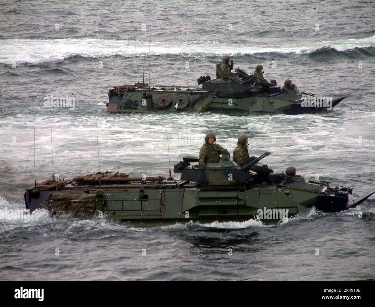 US Navy Amphibious Assault Vehicles (AAV) assigned to Battalion Landing ...