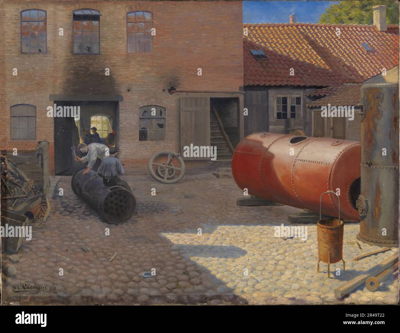Factory courtyard in a provincial town, 1892 Stock Photo - Alamy