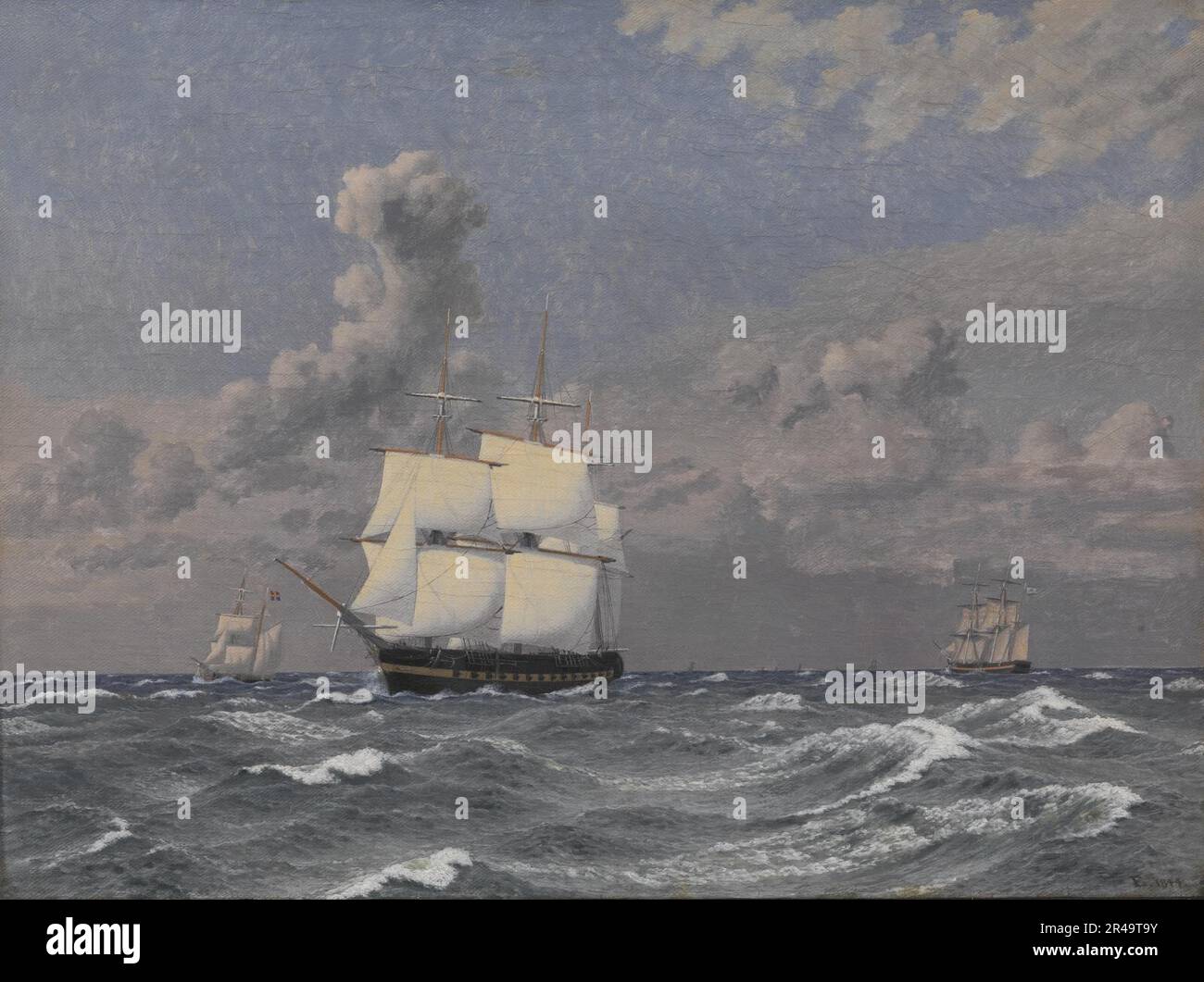 A Frigate and some other Ships Cruising, 1845 Stock Photo - Alamy