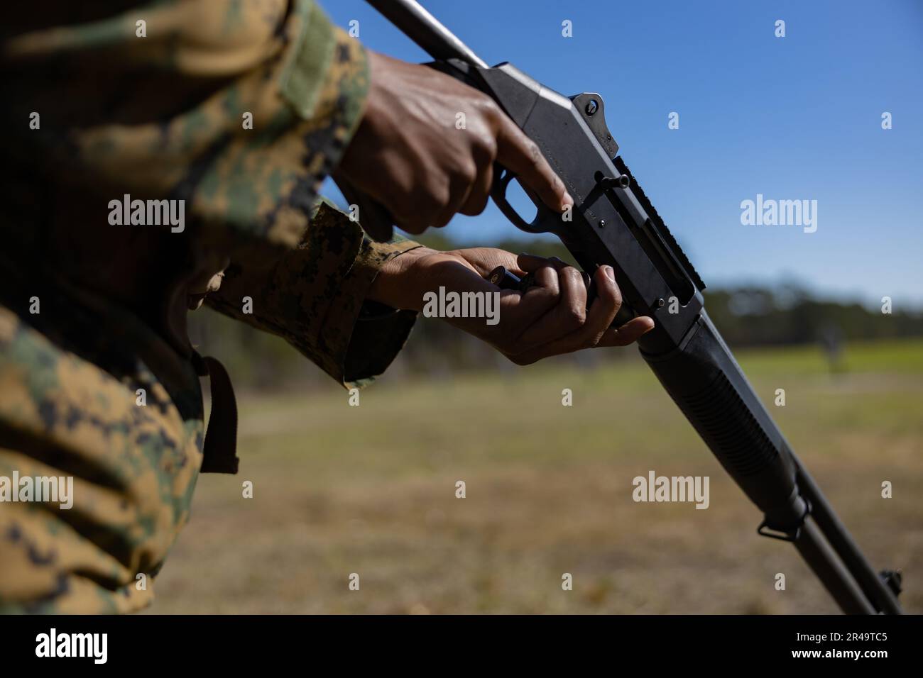 A U.S. Marine with 2nd Supply Battalion, 2nd Marine Logistics Group ...