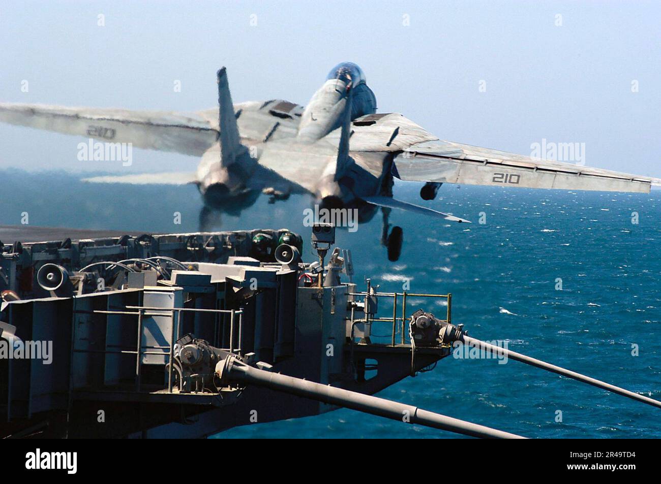 US Navy An F-14B Tomcat assigned to the Red Rippers of Fighter Squadron One One (VF-11) launches ...