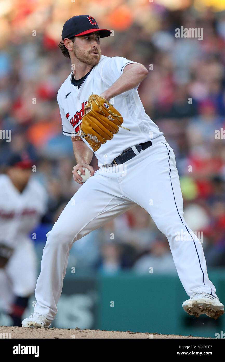 CLEVELAND, OH - MAY 26: Cleveland Guardians starting pitcher Shane ...