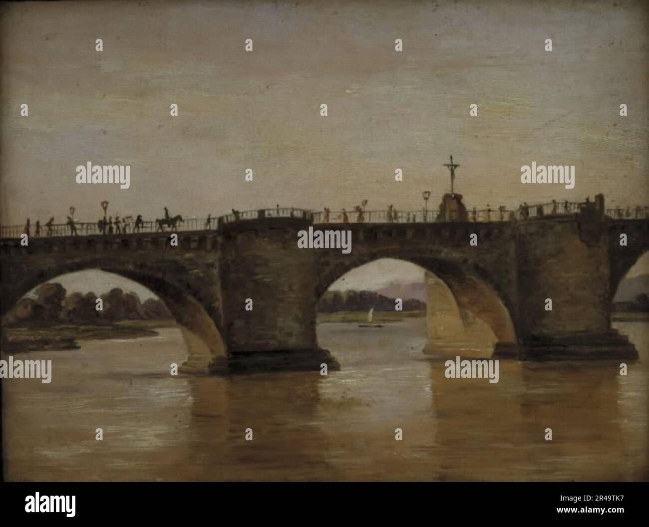 The Augustus Bridge in Dresden, 1834 Stock Photo - Alamy