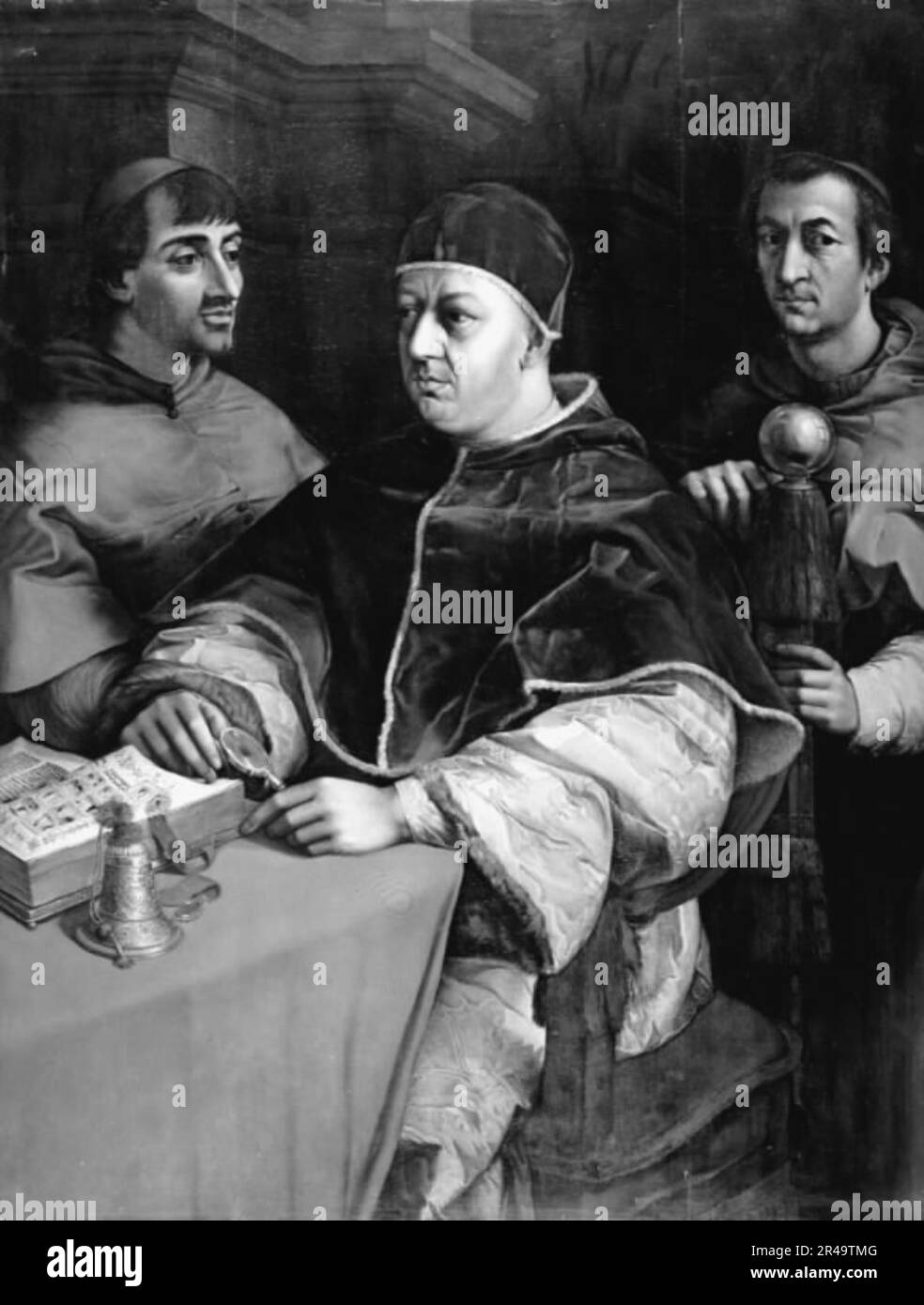 Pope Leo X and Cardinals Ludovico de' Rossi and Giulio de' Medici. Copy ...