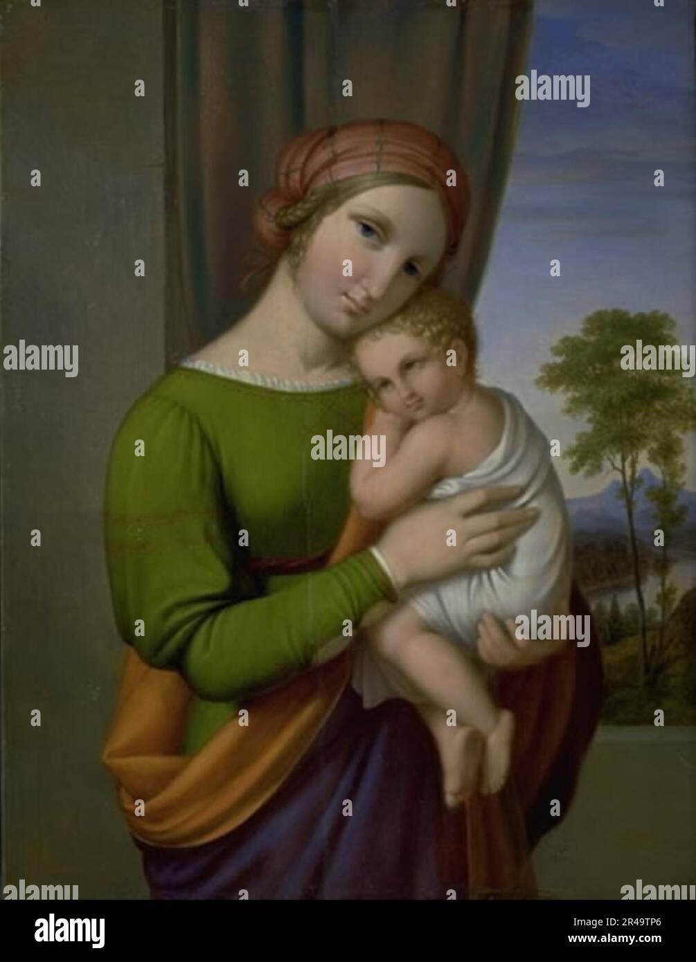 Virgin Mary with baby Jesus, 1820 Stock Photo - Alamy