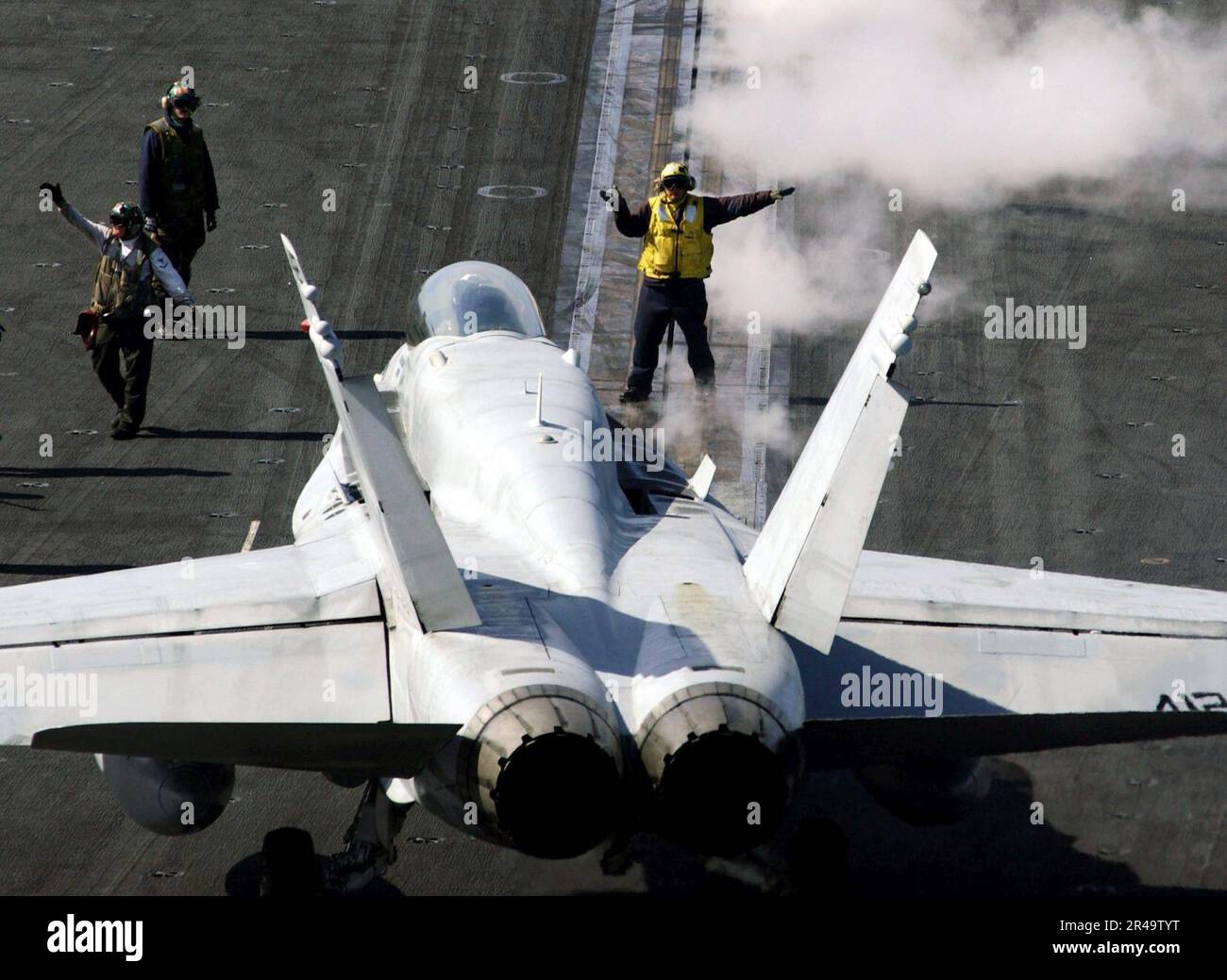 US Navy An F-A-18C Hornet assigned to the Stingers of Strike Fighter ...
