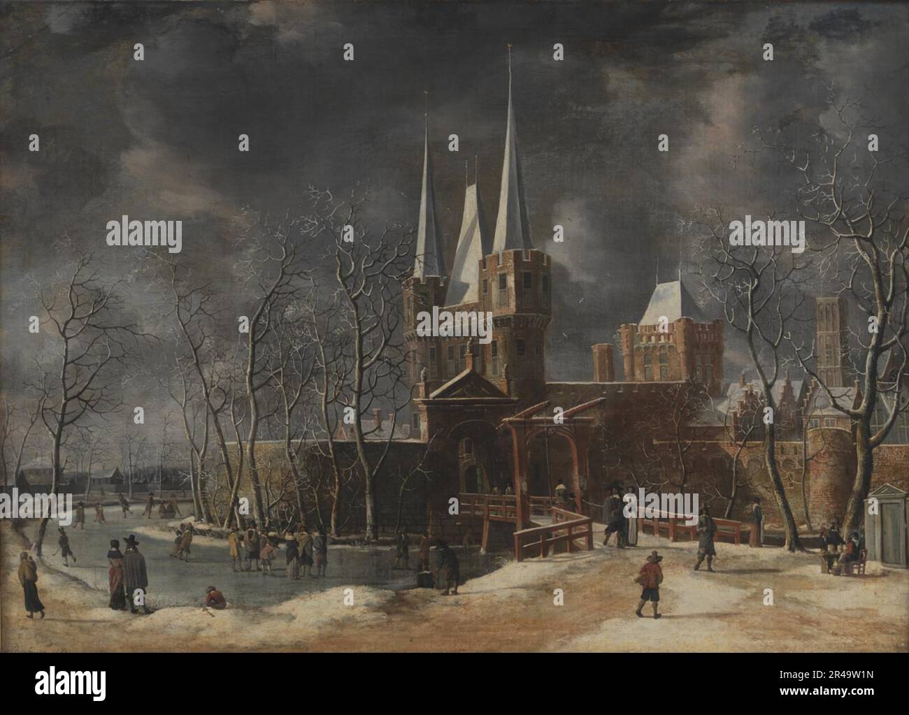 The Luttekepoort in Harderwijk in the Winter, 1664 Stock Photo - Alamy