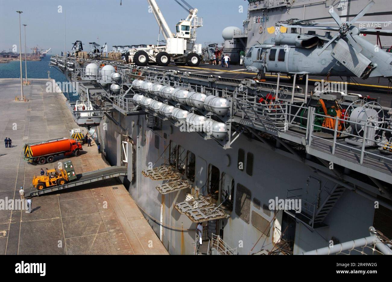 US Navy During off-load operations aboard the amphibious assault ship ...