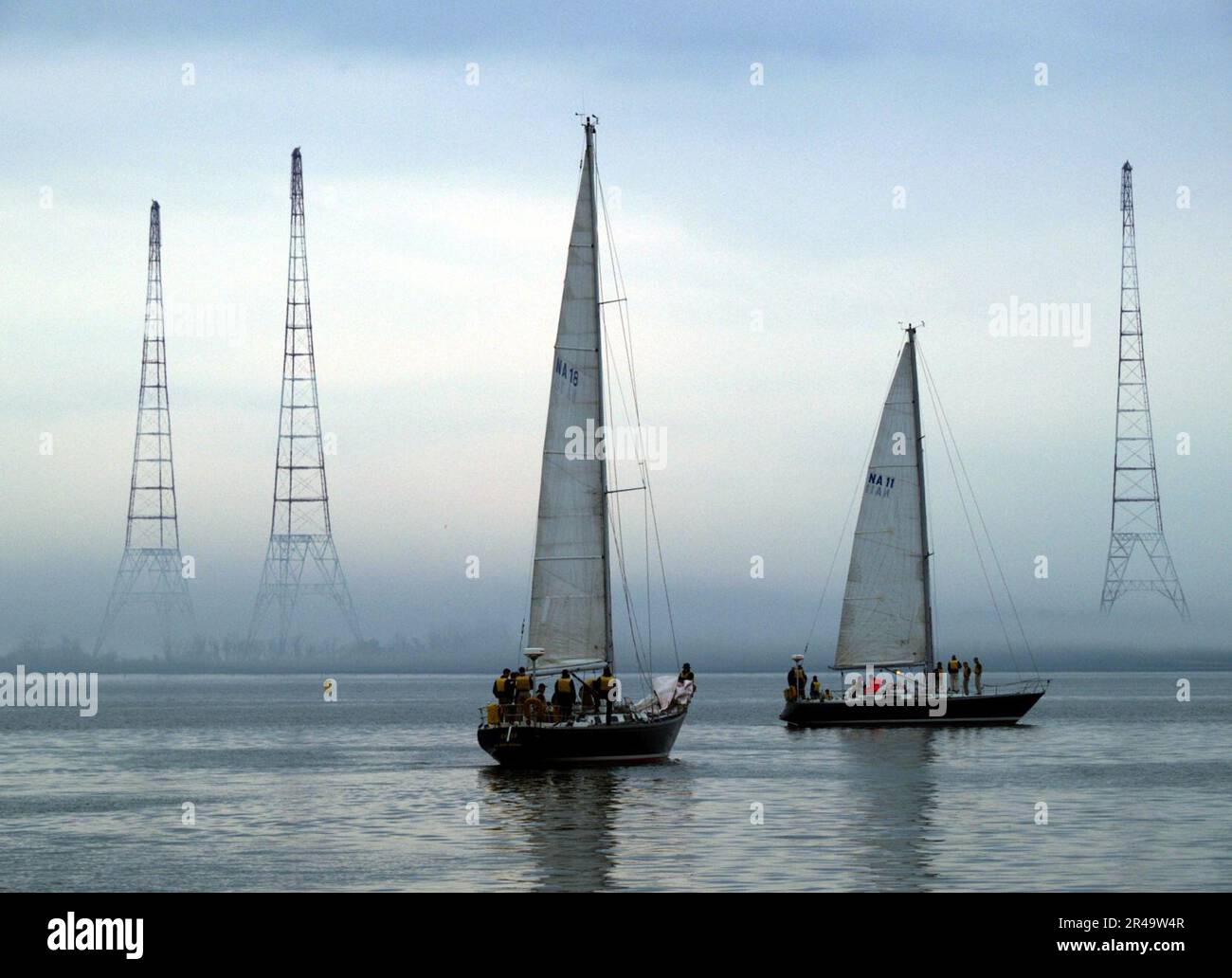 US Navy Members of the U.S. Naval Academy sailing team prepare two of ...