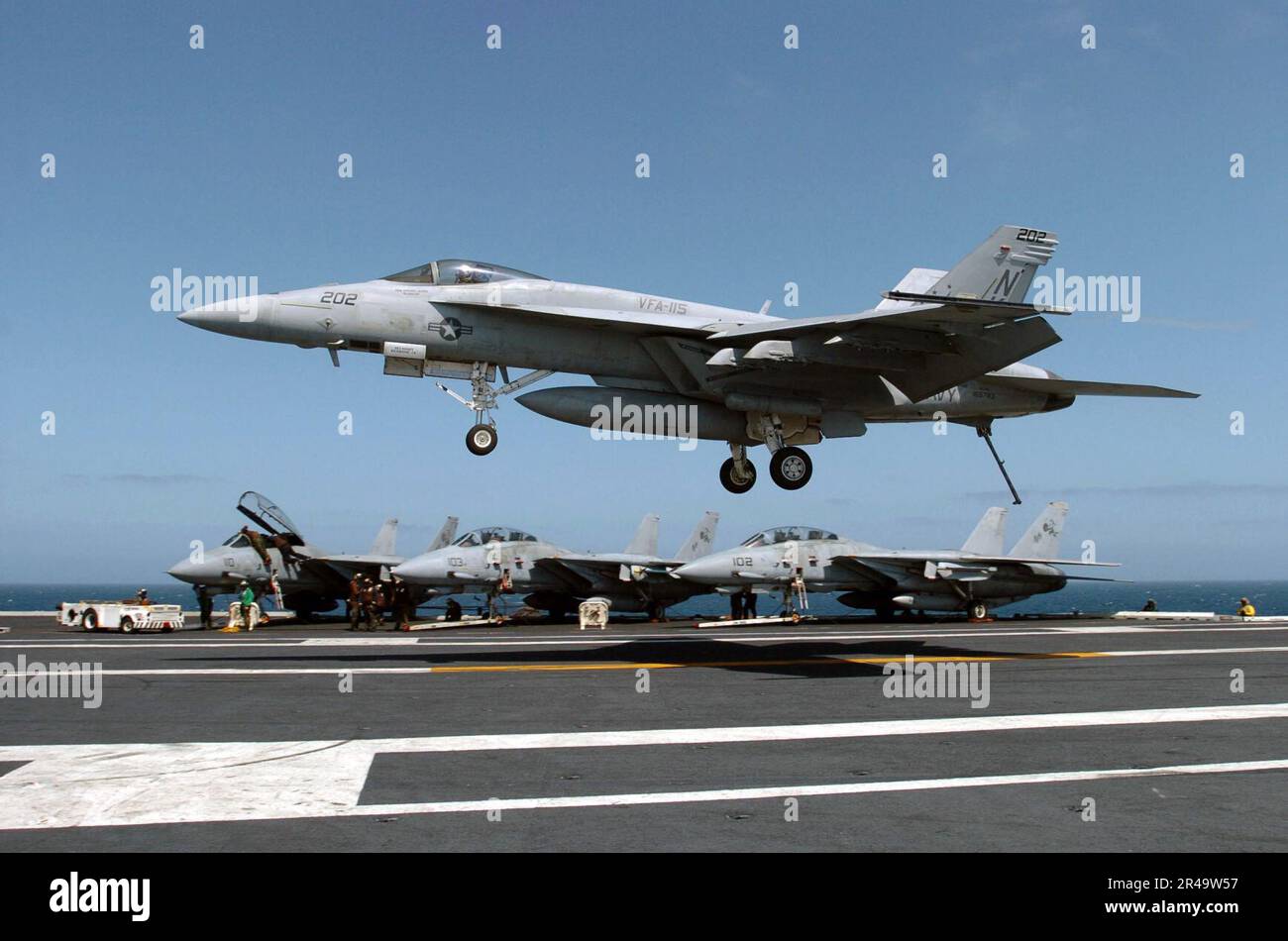 US Navy An F-A-18E Super Hornet assigned to the Eagles of Strike ...