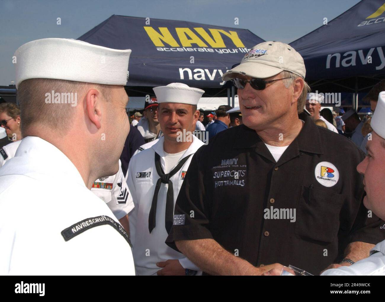US Navy owner of ^14 Busch series racecar, visits with Sailors at Texas ...