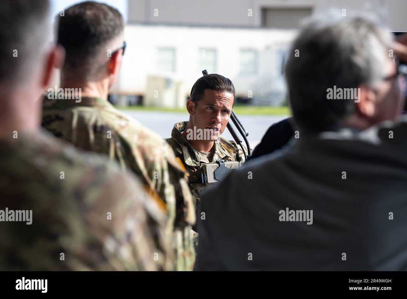 A 1st Special Operations Wing member tells President Mario Abdo Benítez ...