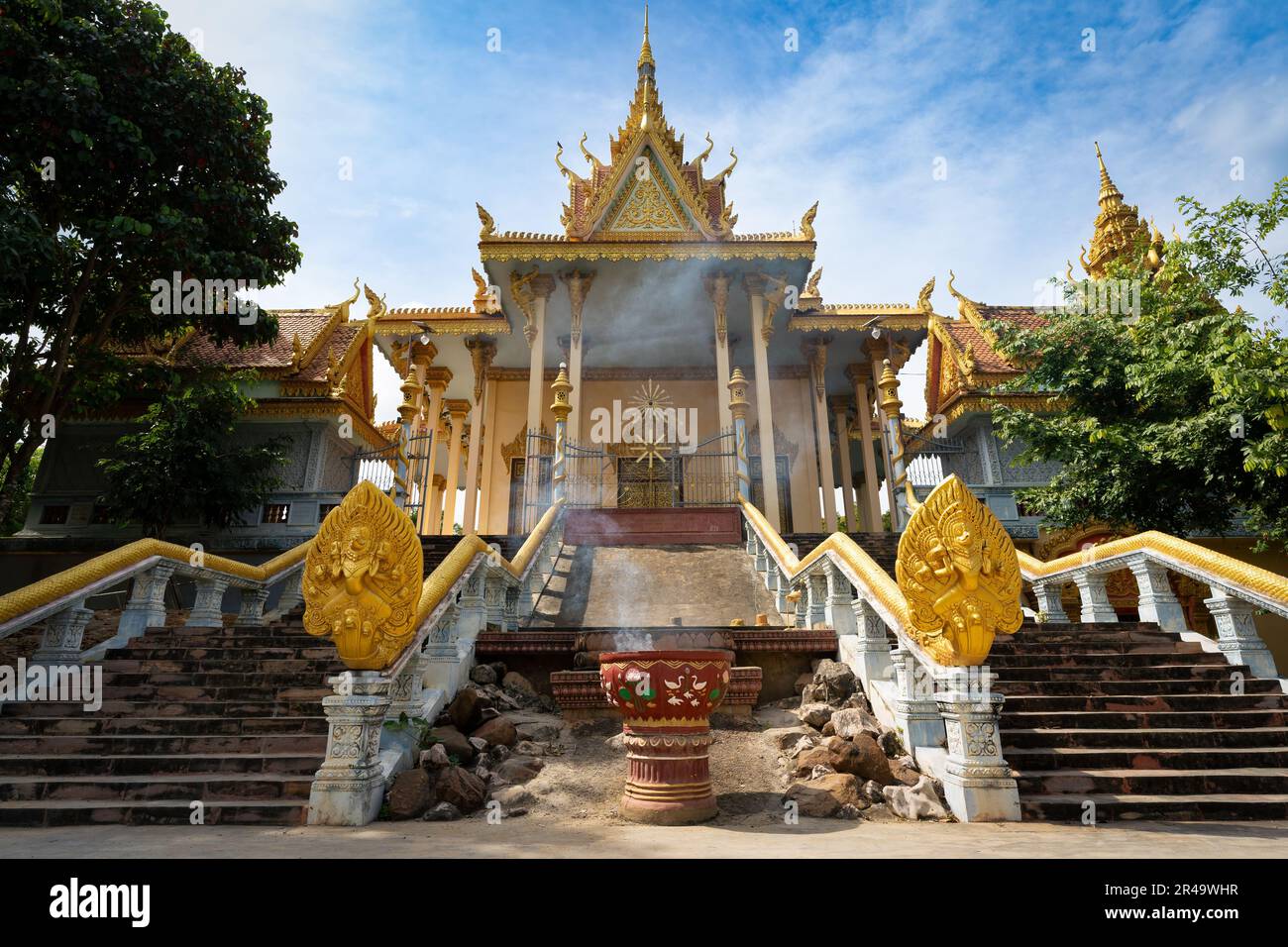 The Wat Samrong Knong Buddhist temple in Battambang, Cambodia Stock ...