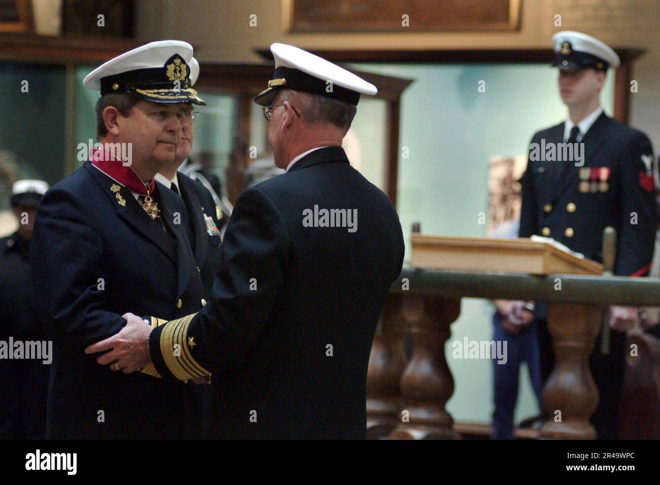 US Navy Adm. Vern Clark, Chief of Naval Operations (CNO), congratulates ...
