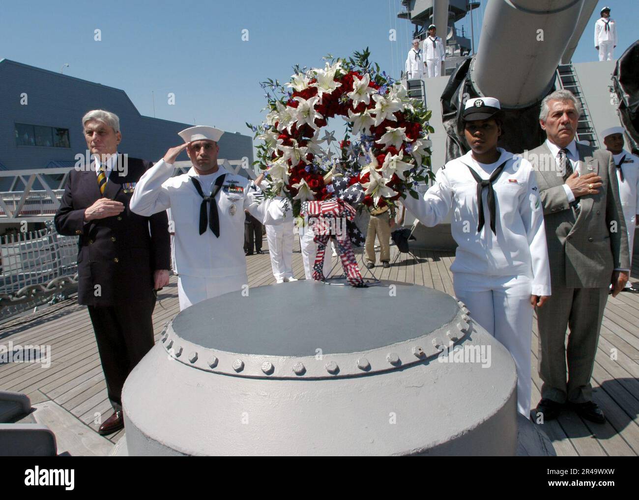 US Navy Virginia Senator John Warner, along with Sailors and staff ...