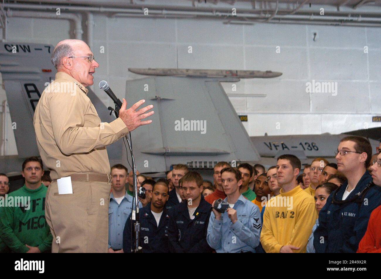 US Navy Admiral Vern Clark, Chief of Naval Operations, addresses ...