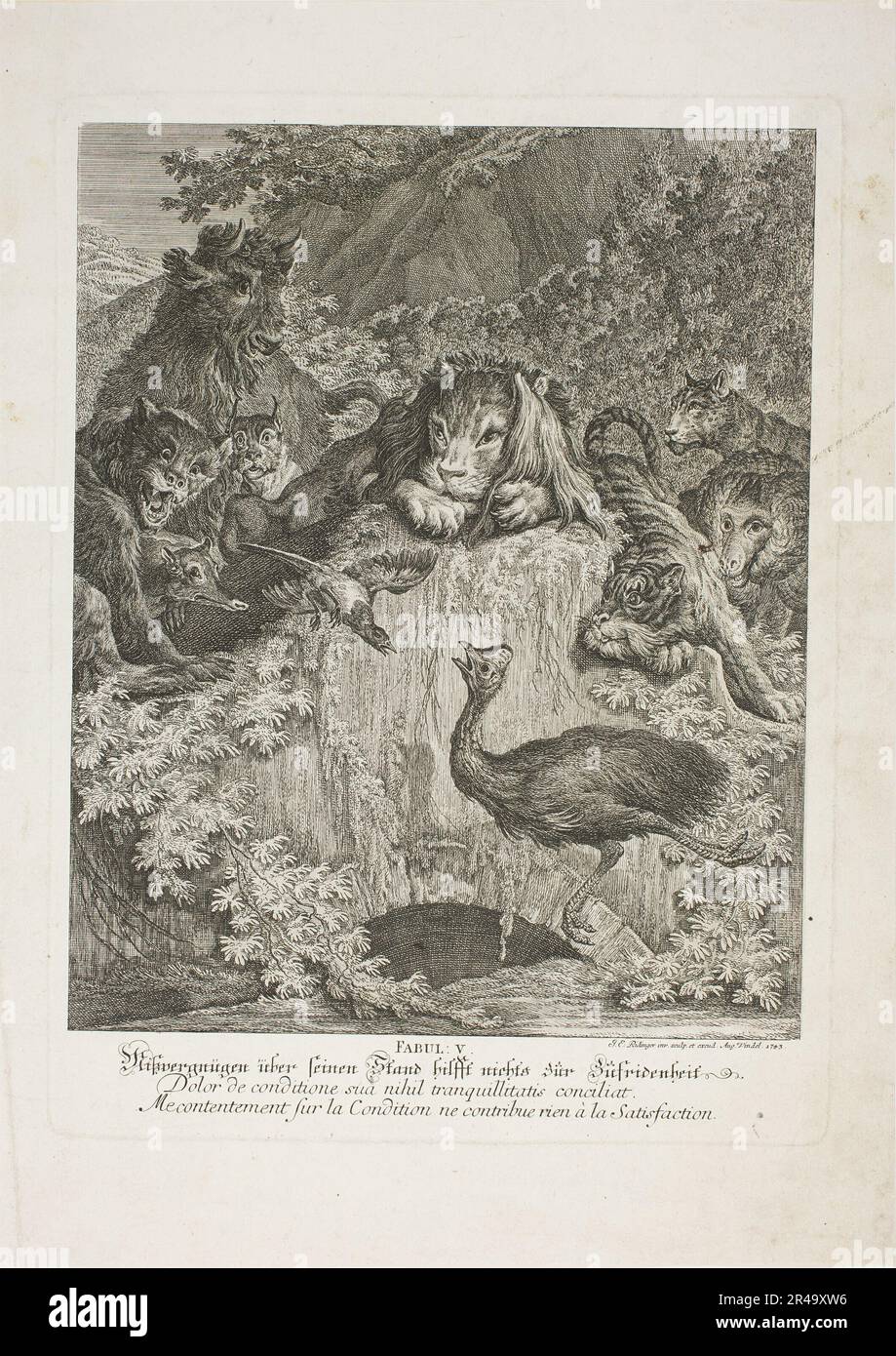 Fable V, plate five from Lehrreiche Fabeln aus dem Reiche der Theire ...
