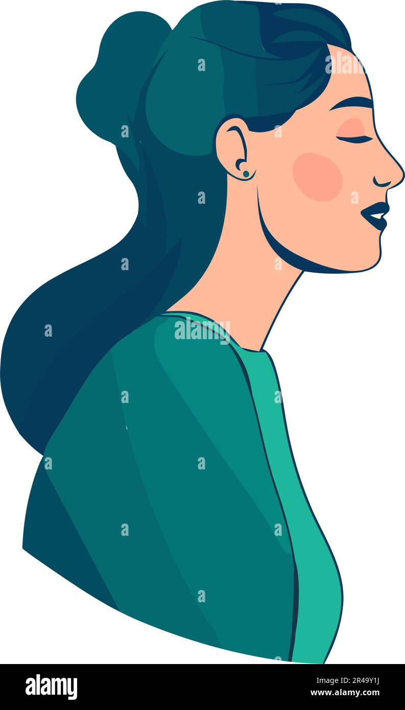 Woman face profile, standing looking Cut Out Stock Images & Pictures ...