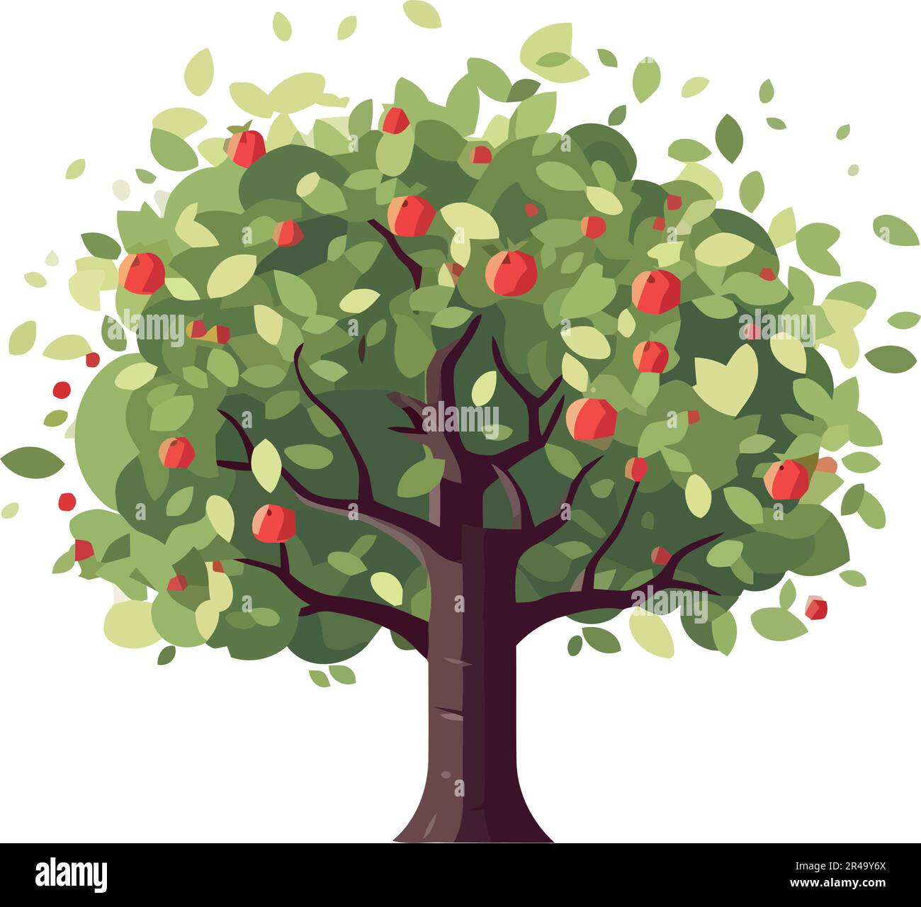 apple tree illustration vector Stock Vector Image & Art - Alamy