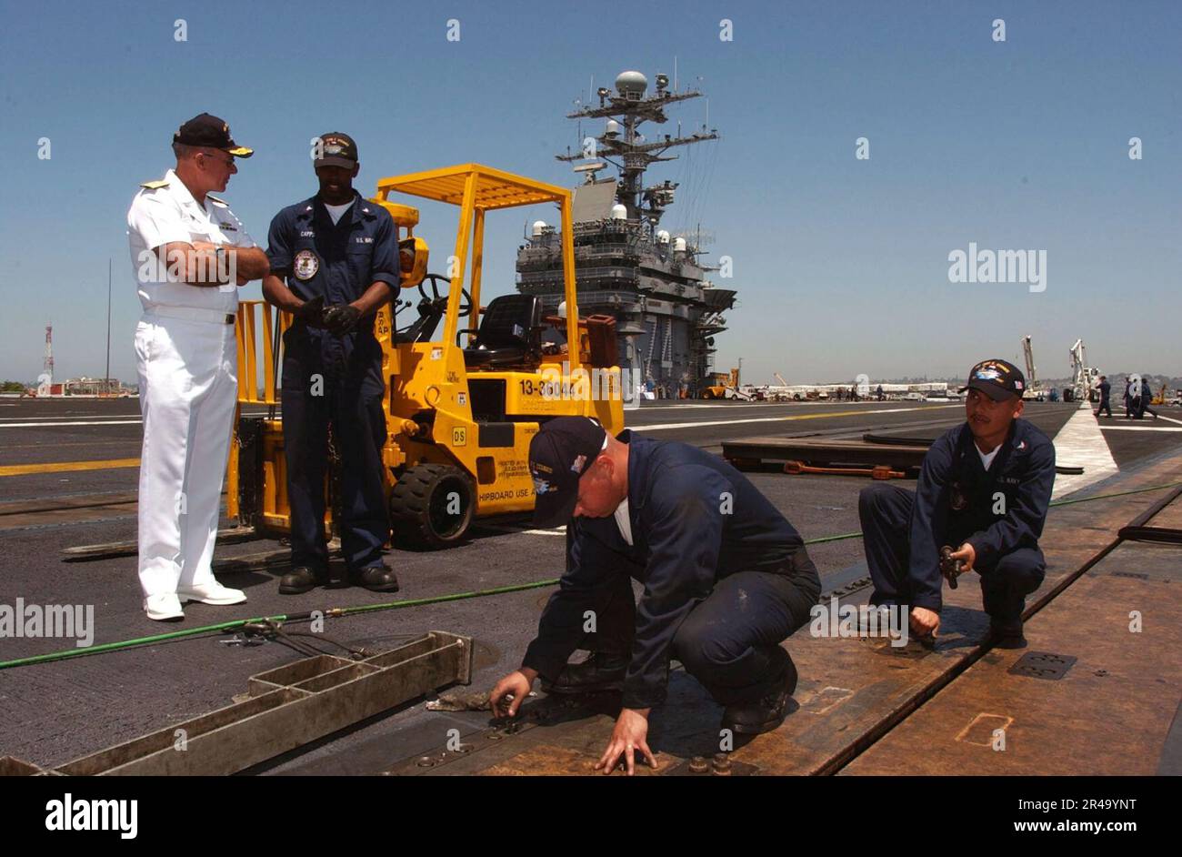 US Navy Adm. Vern Clark, Chief of Naval Operations (CNO), takes a ...