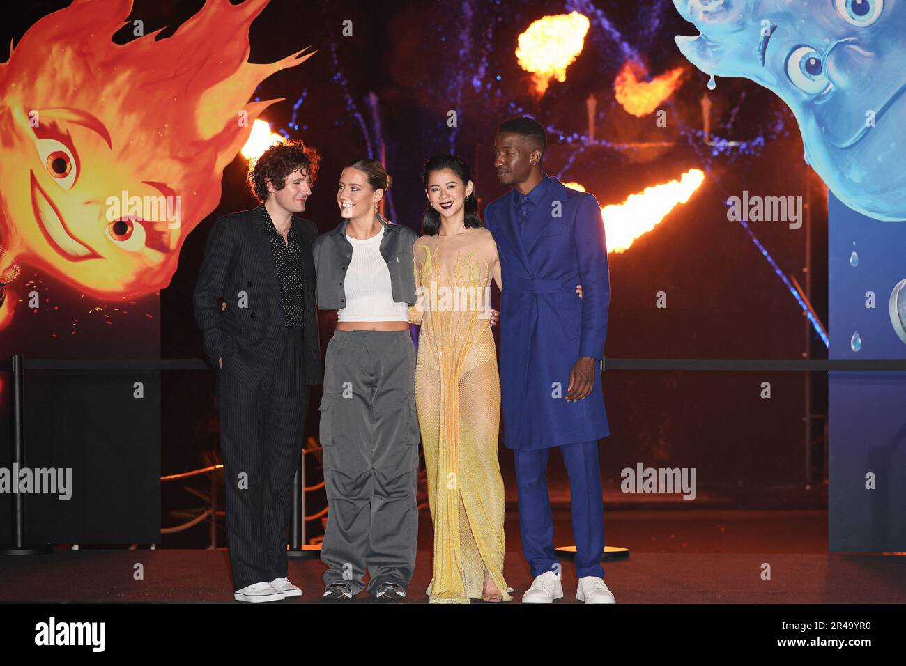 Cannes, France. 26th May, 2023. Mamoudu Athie (Wade), Leah Lewis (Ember ...