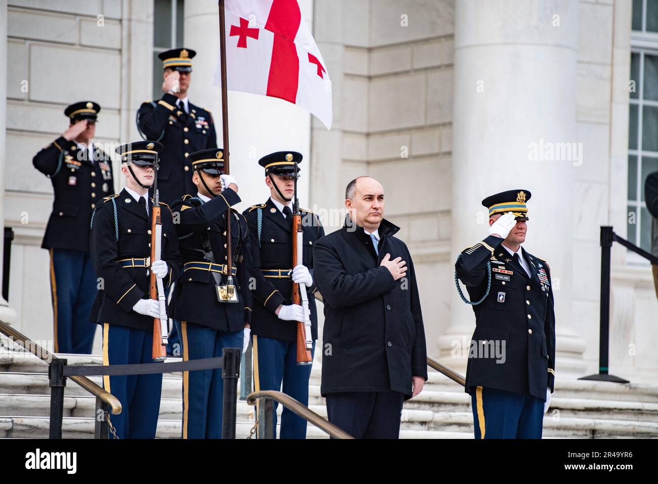 U.S. Army Col. David Rowland (right), commander, 3d U.S. Infantry ...