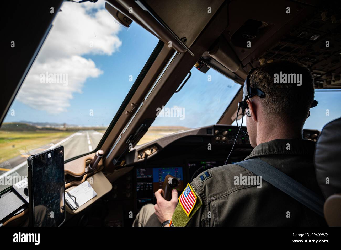 U.S. Air Force Capt. Pete Scherer, 305th Air Mobility Wing pilot, looks ...