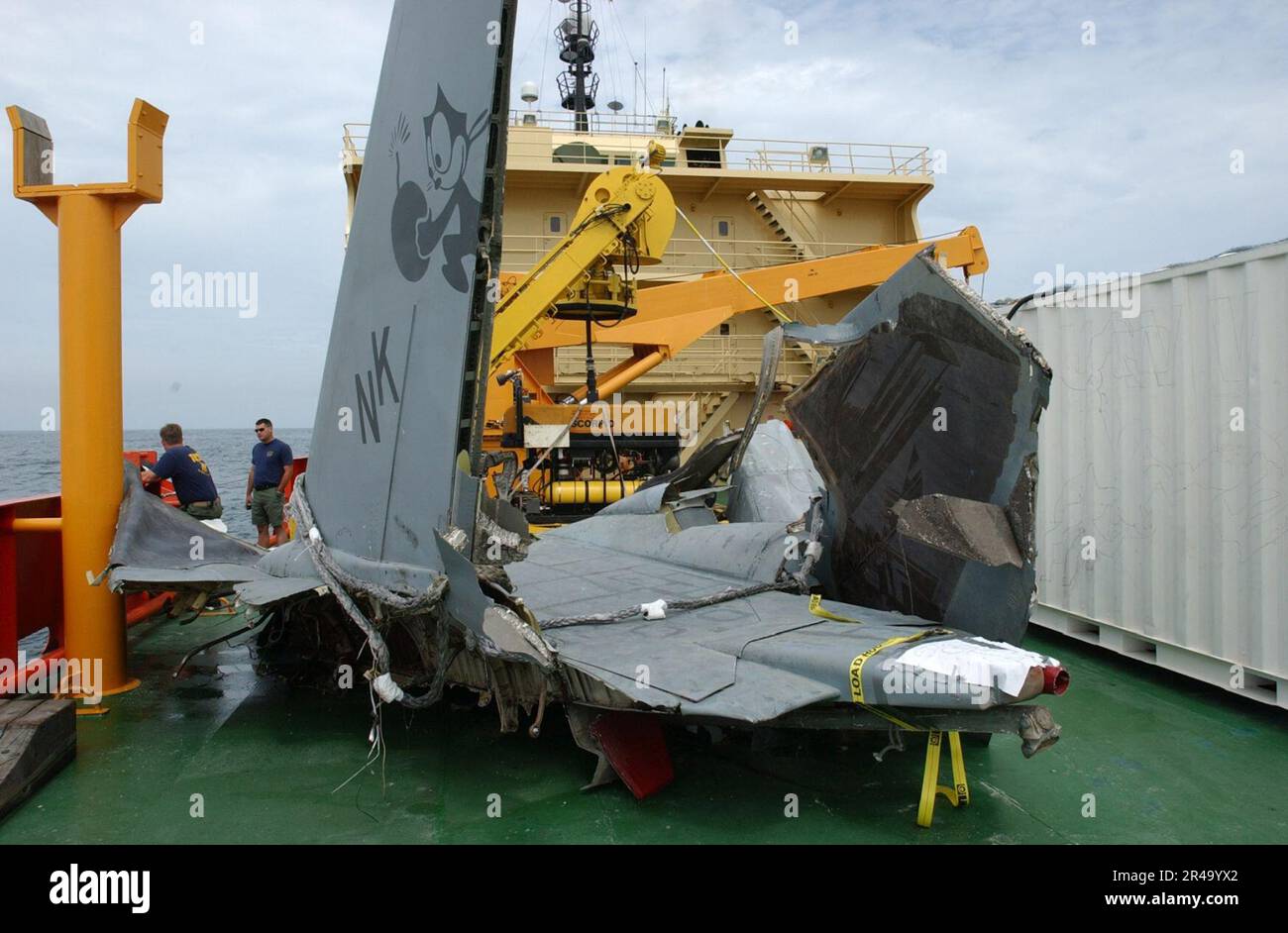 US Navy The tail section of an F-14D Tomcat assigned to the Tomcatters ...
