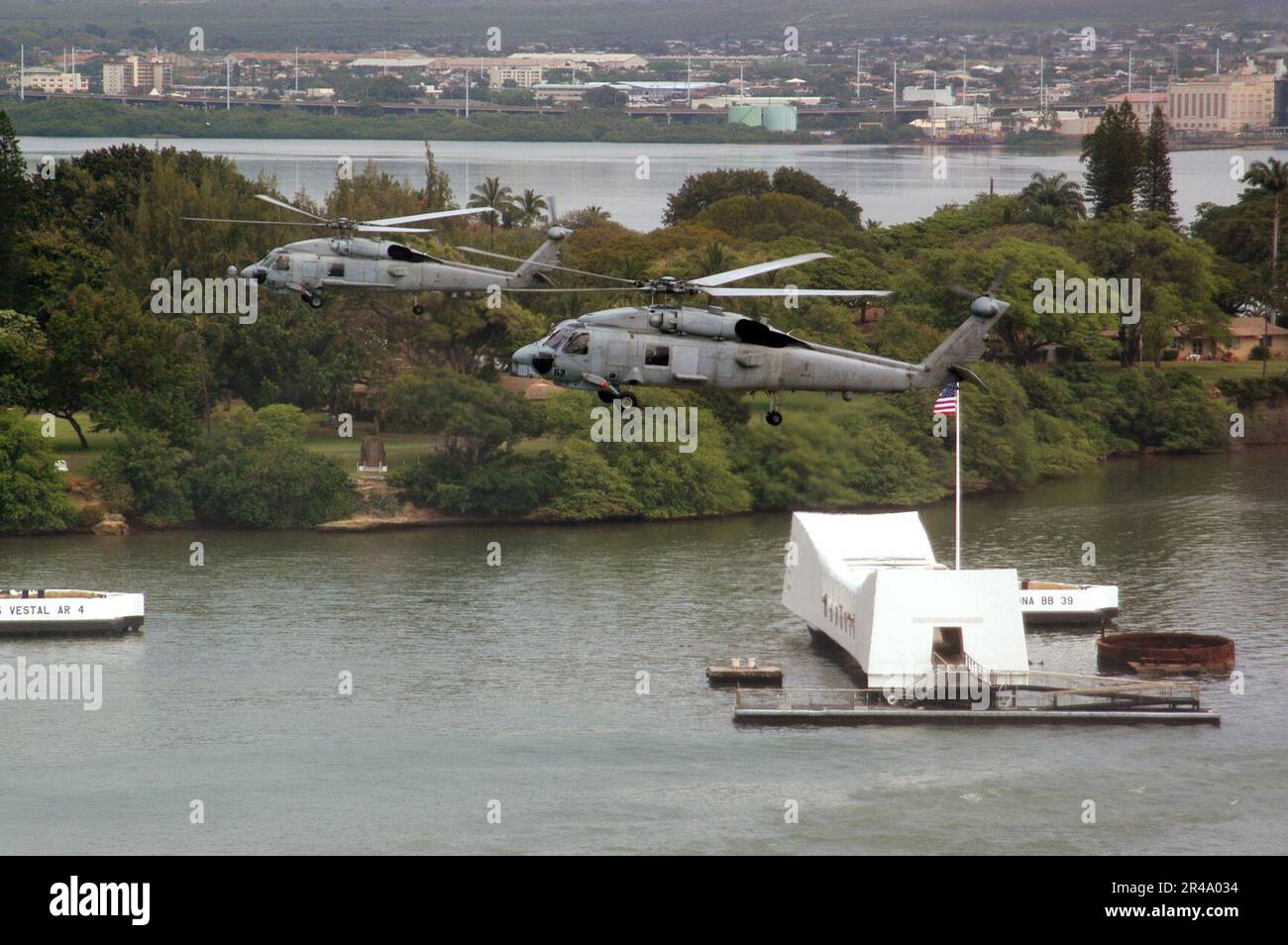 US Navy Two SH-60F Seahawks deploys from Pearl Harbor, Hawaii, for a ...
