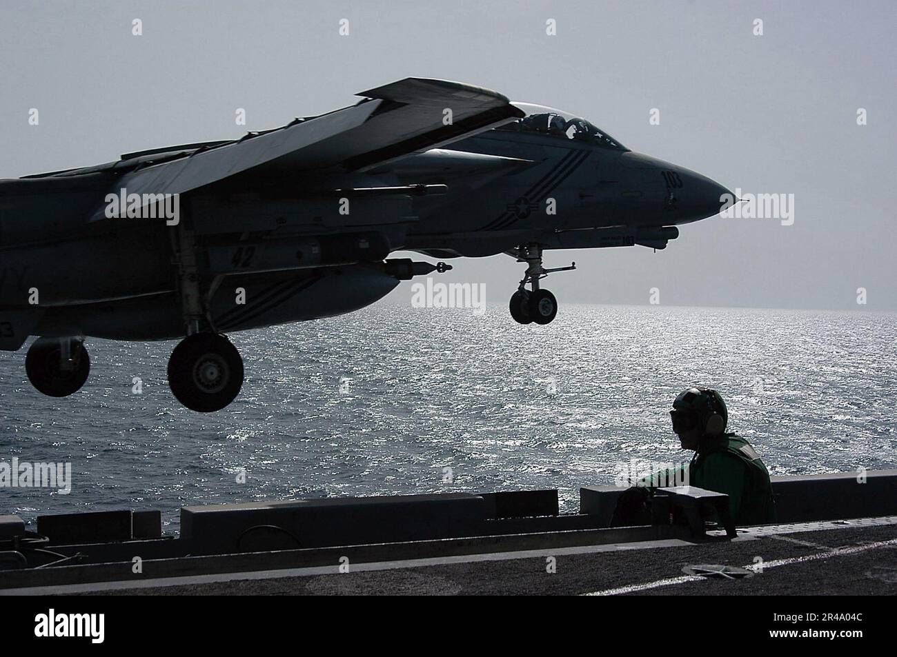 US Navy An F-14B Tomcat launches off one of the four steam-powered catapults aboard USS George ...