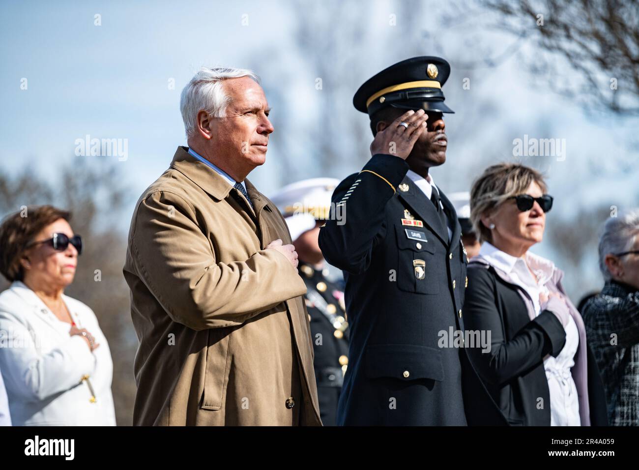 Charles Alexander, Jr., center left, superintendent, Arlington National ...
