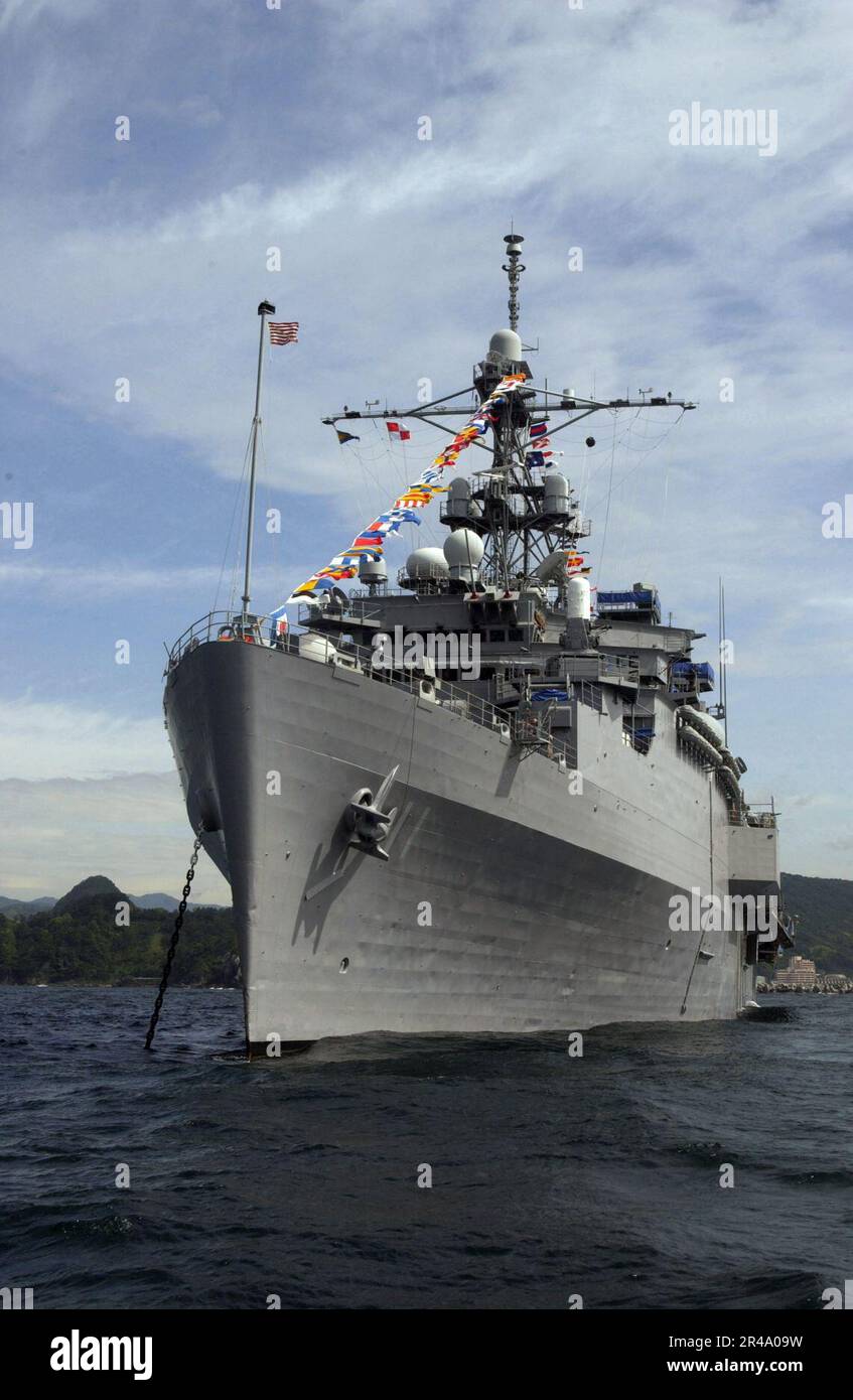 US Navy The command ship USS Coronado (AGF 11) sits in Shimoda Bay, in ...