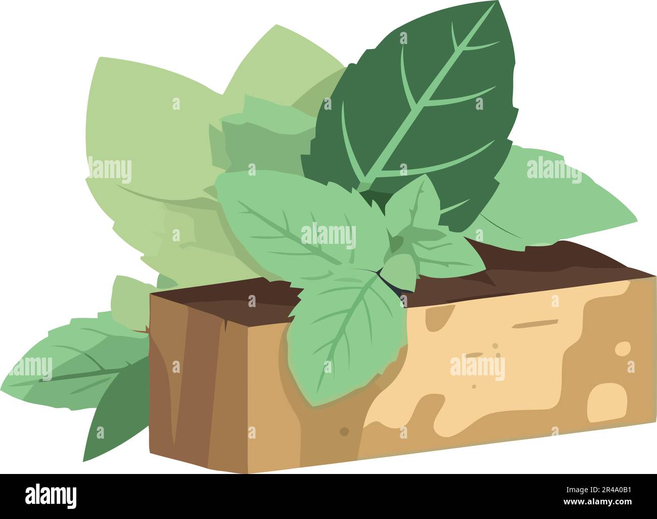 Herbs growing pot Stock Vector Images - Alamy