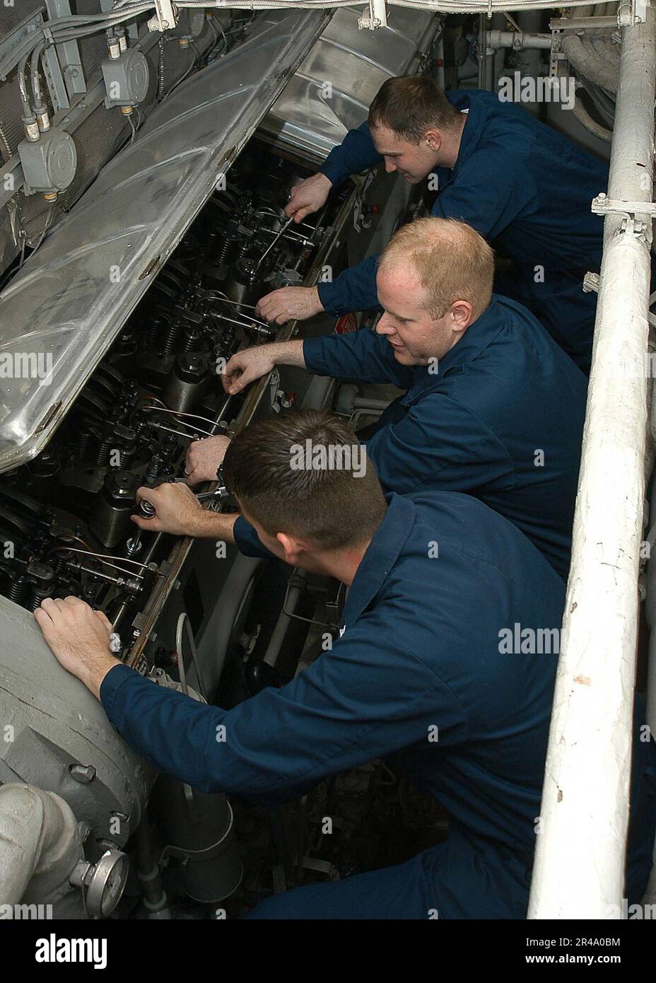 US Navy Sailors assigned to the Reactor Department aboard USS George ...