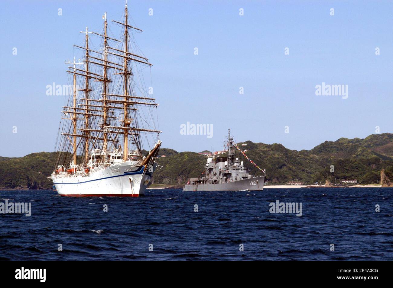 US Navy Japanese tall ship Nippon Maru and a Japan Maritime Self ...