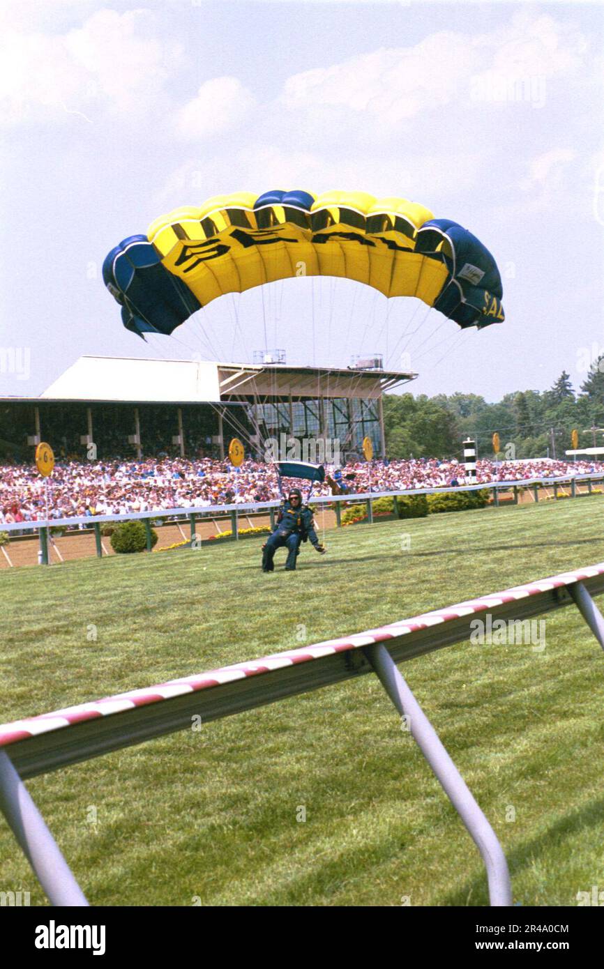 US Navy A member of the U.S. Navy's Parachute Team, the Leap Frogs ...