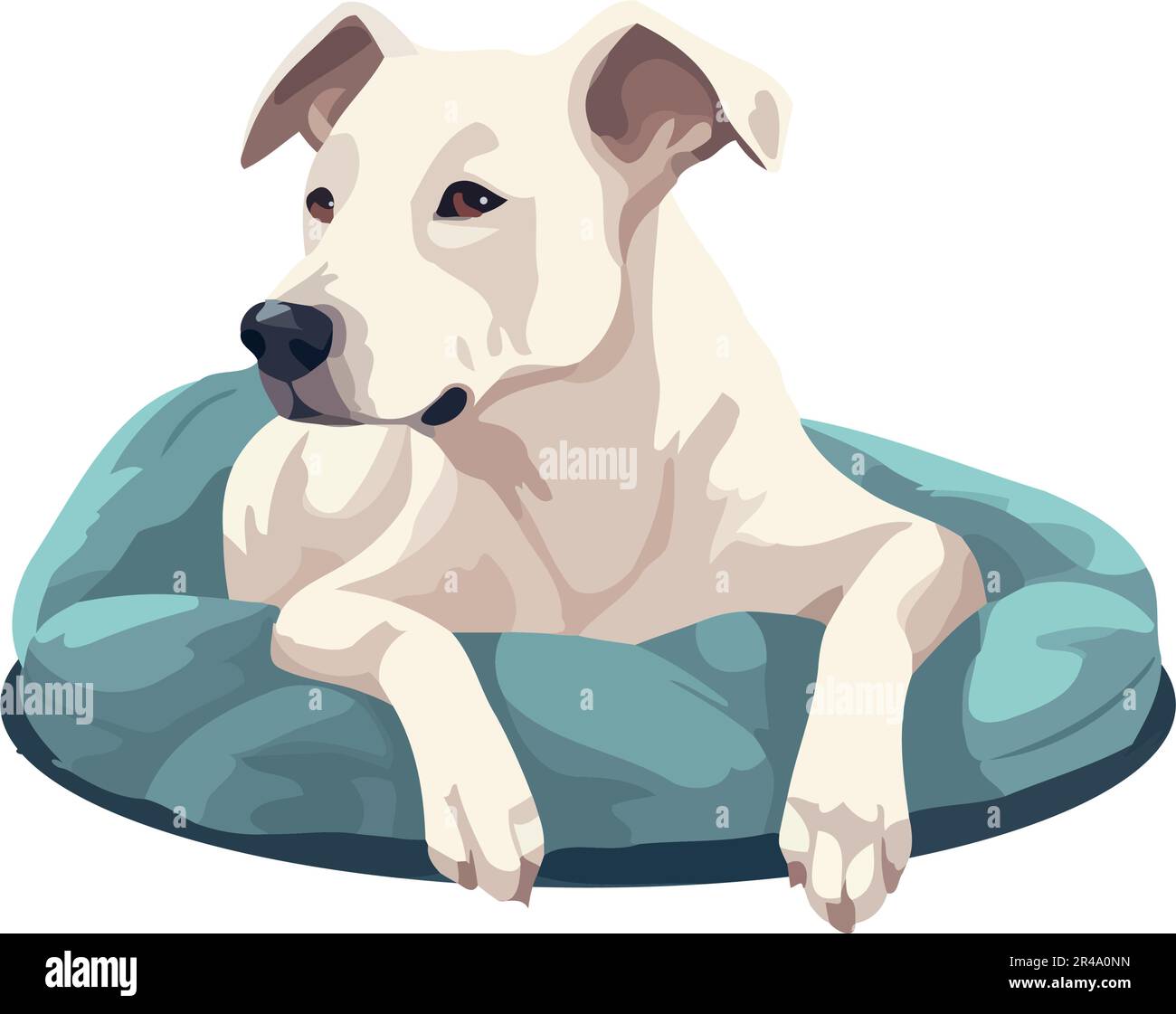 Cute purebred puppy sitting in cushion Stock Vector Image & Art - Alamy