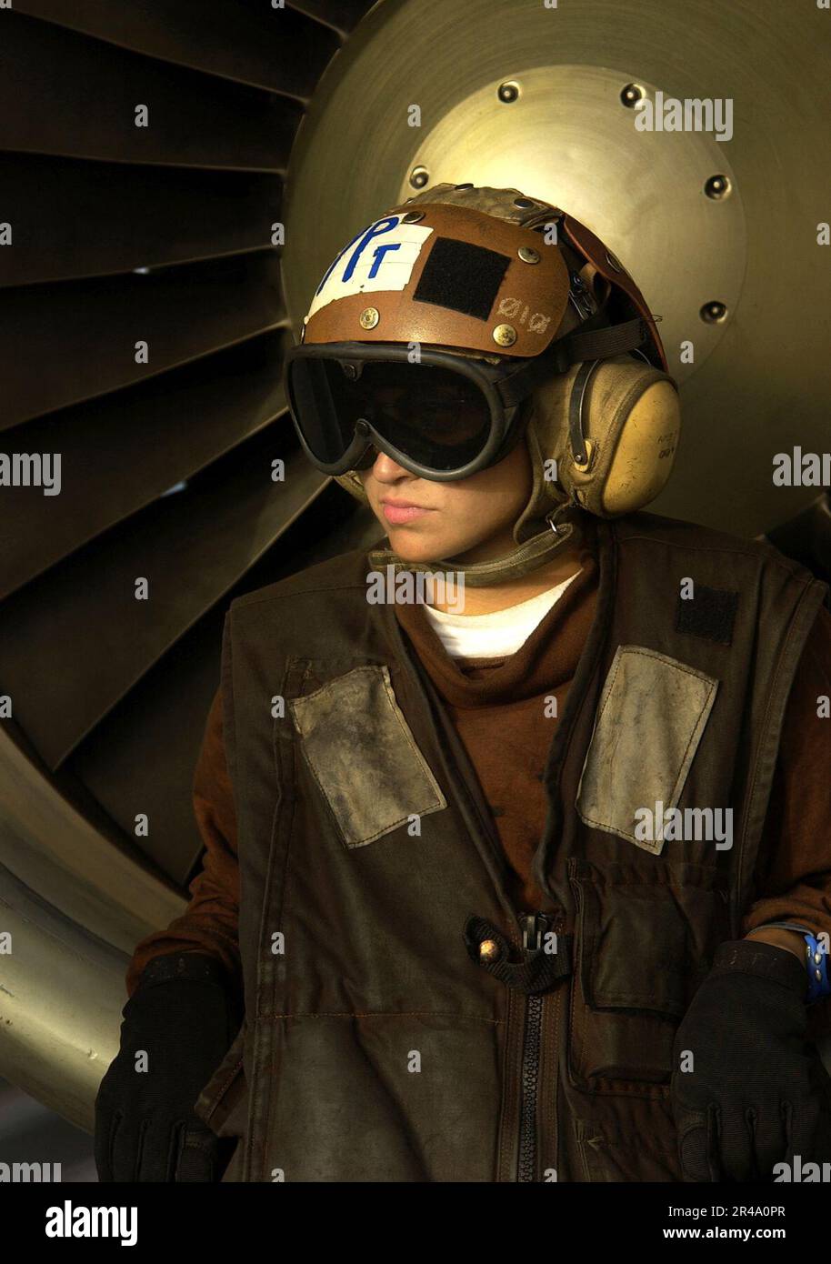 US Navy Airman assigned to the Topcats of Sea Control Squadron Thirty ...