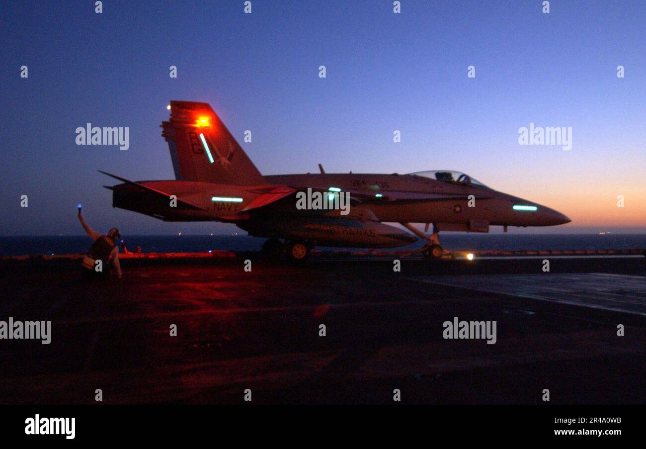 US Navy An F-A-18C Hornet assigned to the Knighthawks of Strike Fighter ...