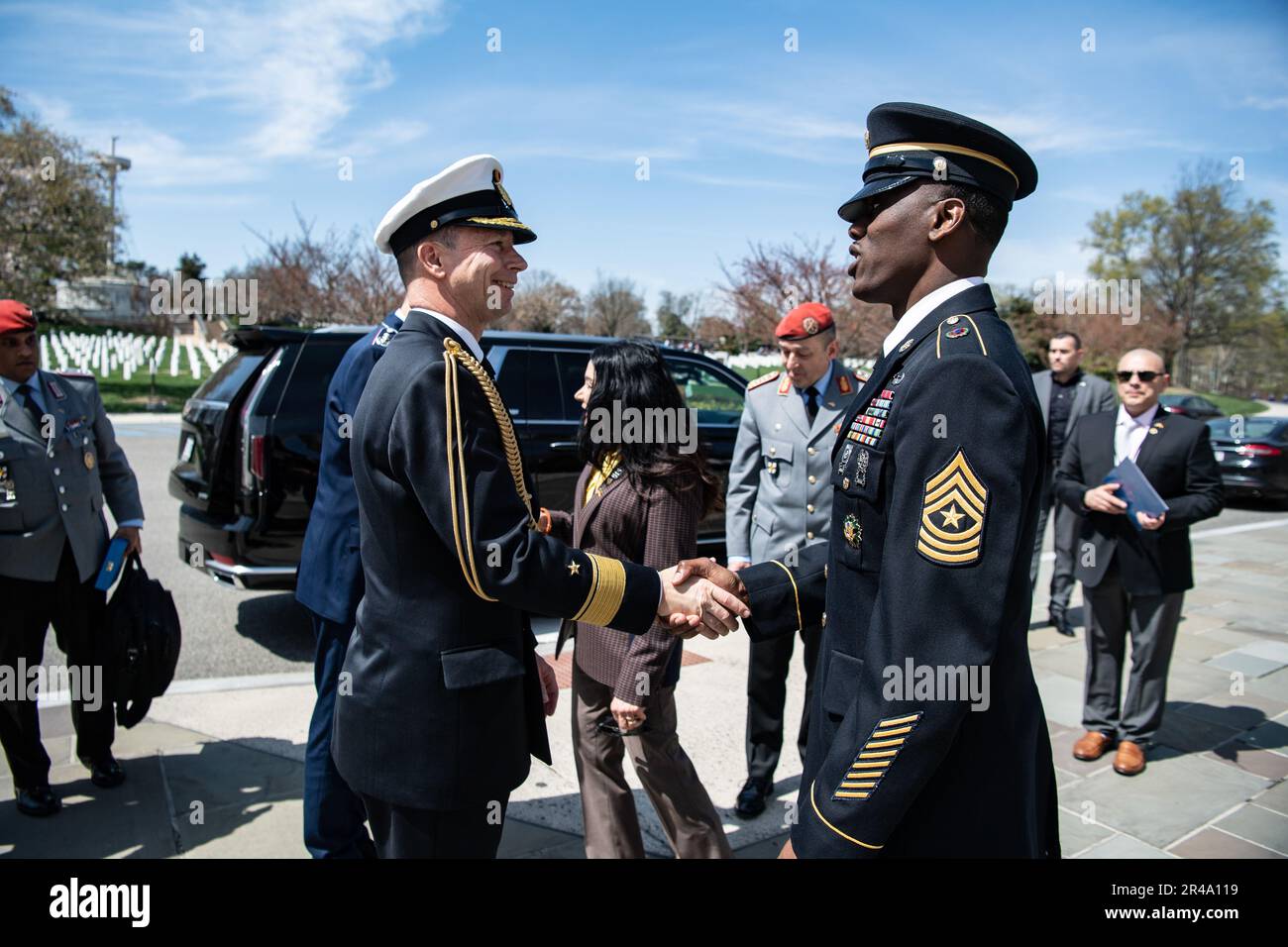 U.S. Army Sgt. Maj. Donnie Davis (right), senior enlisted advisor ...