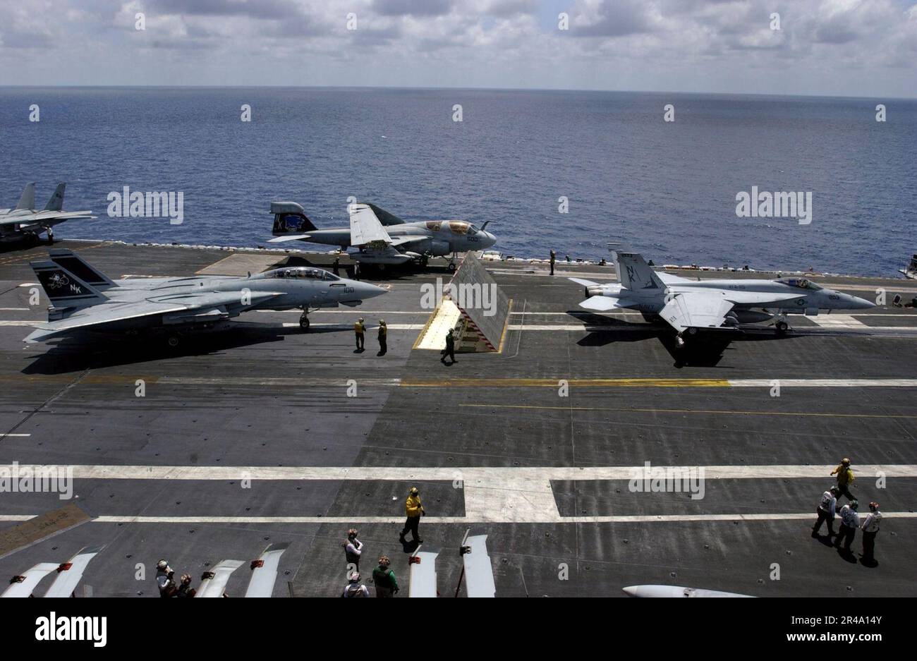 US Navy Aircraft assigned to Carrier Air Wing Fourteen (CVW-14) line up ...
