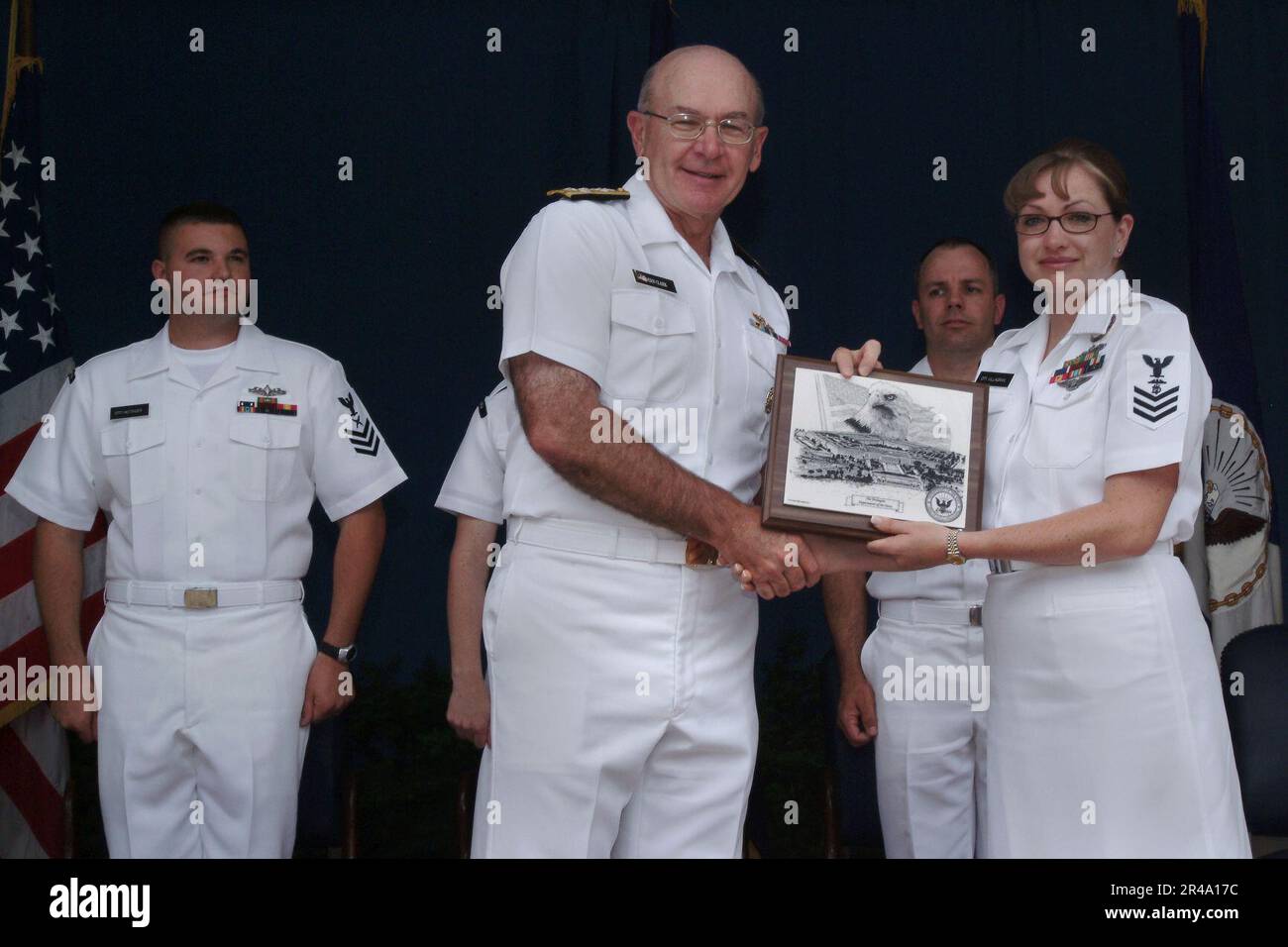 US Navy Adm. Vern Clark, Chief of Naval Operations (CNO) presents ...