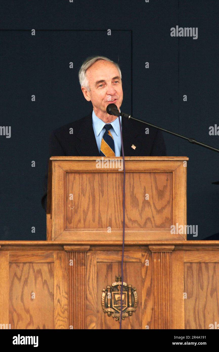 US Navy Secretary of the Navy, the Honorable Gordon R. England delivers ...