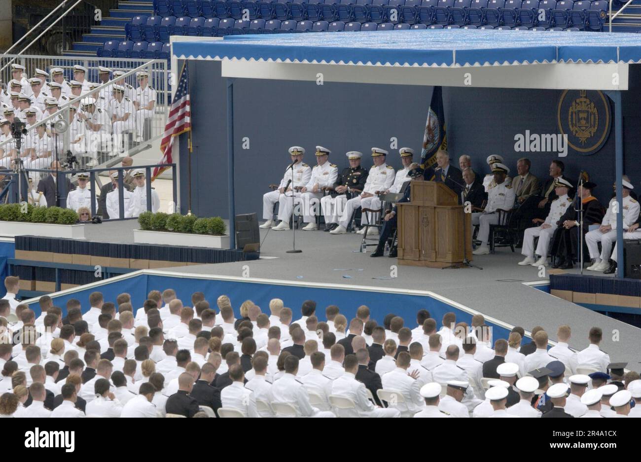US Navy Secretary of the Navy, Gordon R. England delivers remarks as ...