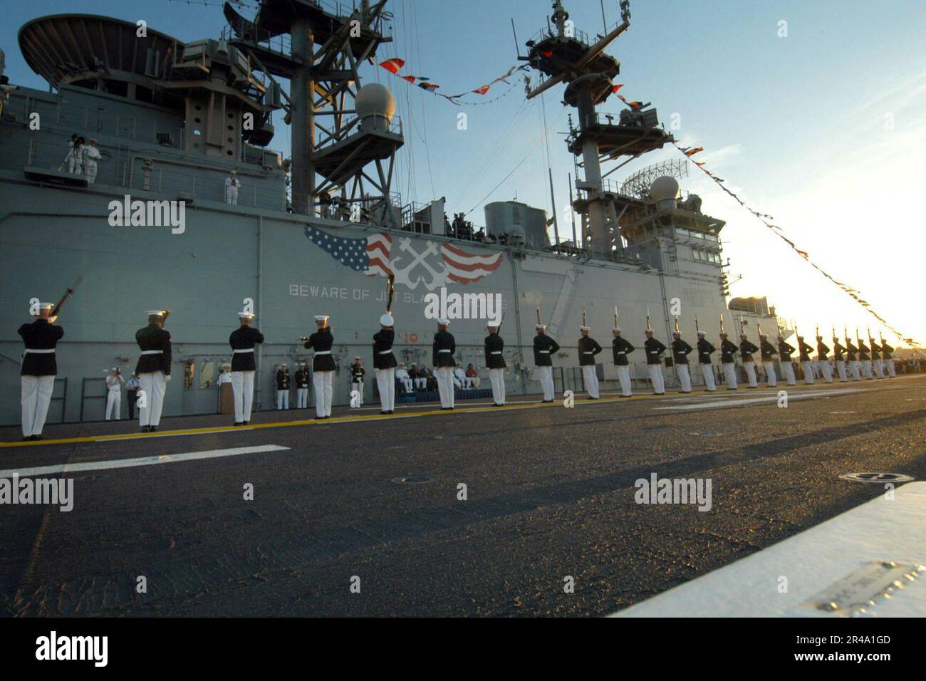 Us Navy Members Of The Marine Corps Silent Drill Team Perform On The