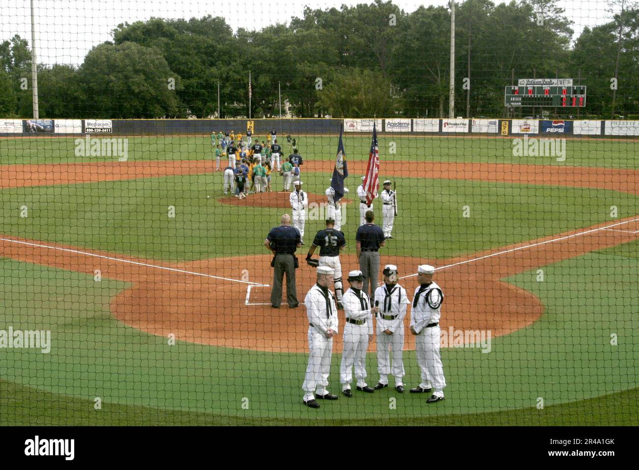 US Navy Naval Air Technical Training Center (NATTC) Color Guard perform ...