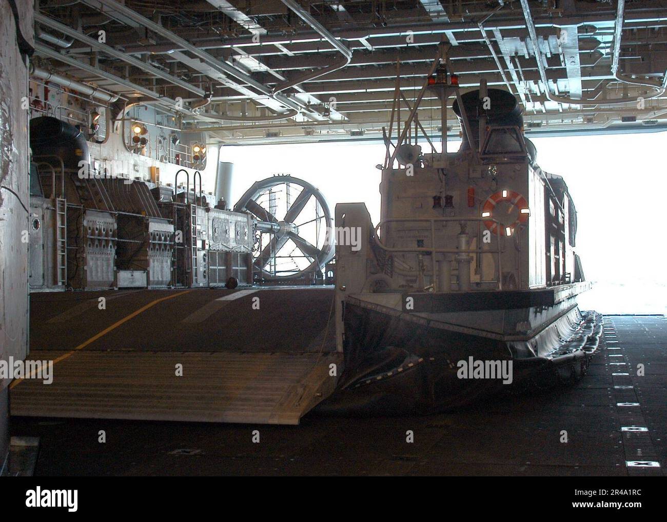 US Navy A Landing Craft Air Cushion (LCAC) rests securely in the well ...