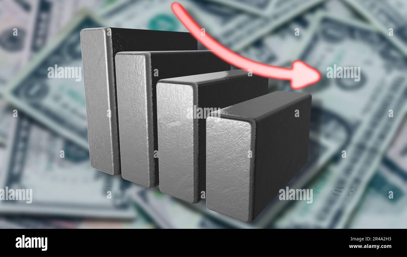 Illustration of the global market crash as seen in a 3d rendering ...